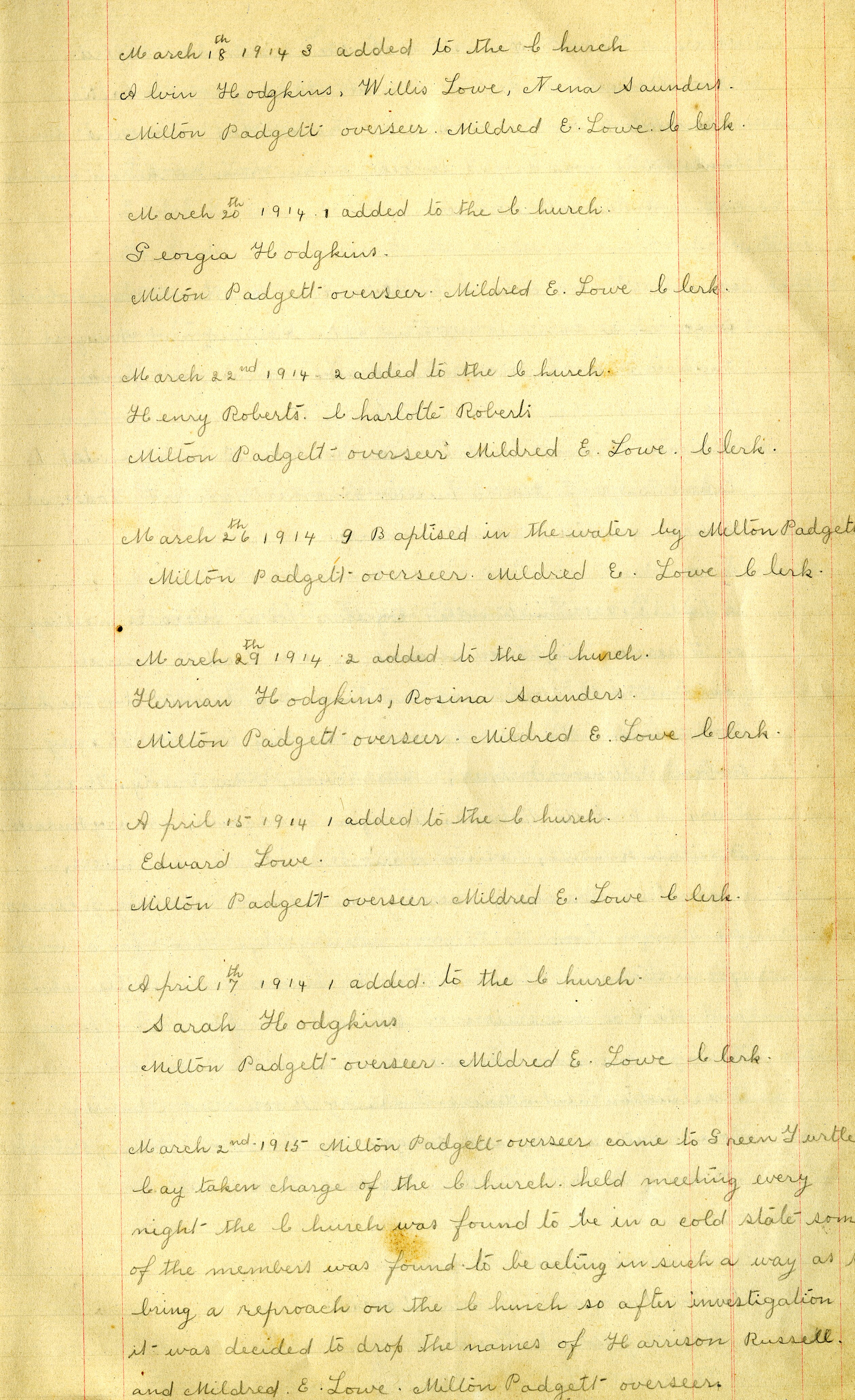 Green Turtle Cay, Bahamas—Record Book - Dixon Pentecostal Research Center