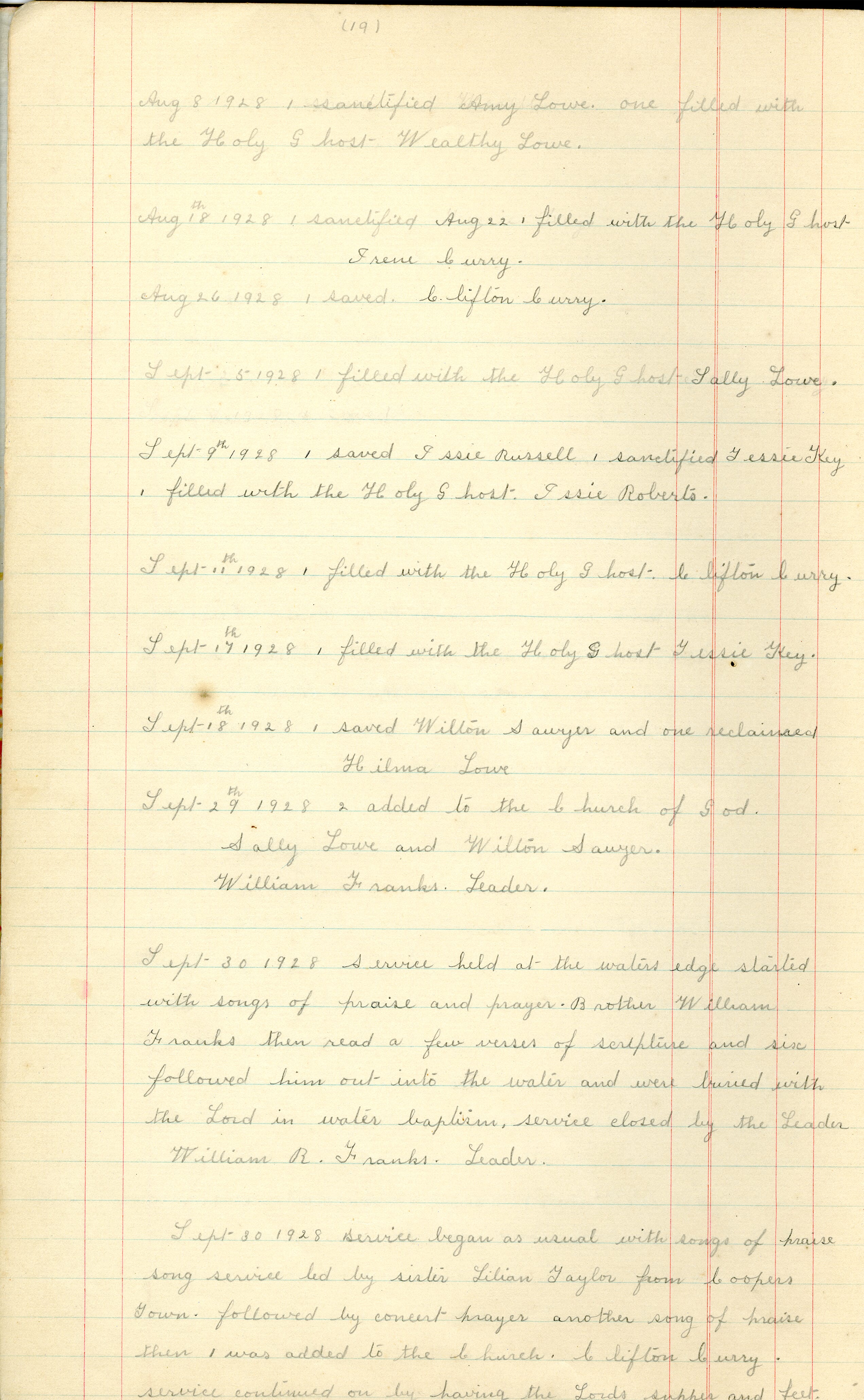 Green Turtle Cay, Bahamas—Record Book - Dixon Pentecostal Research Center