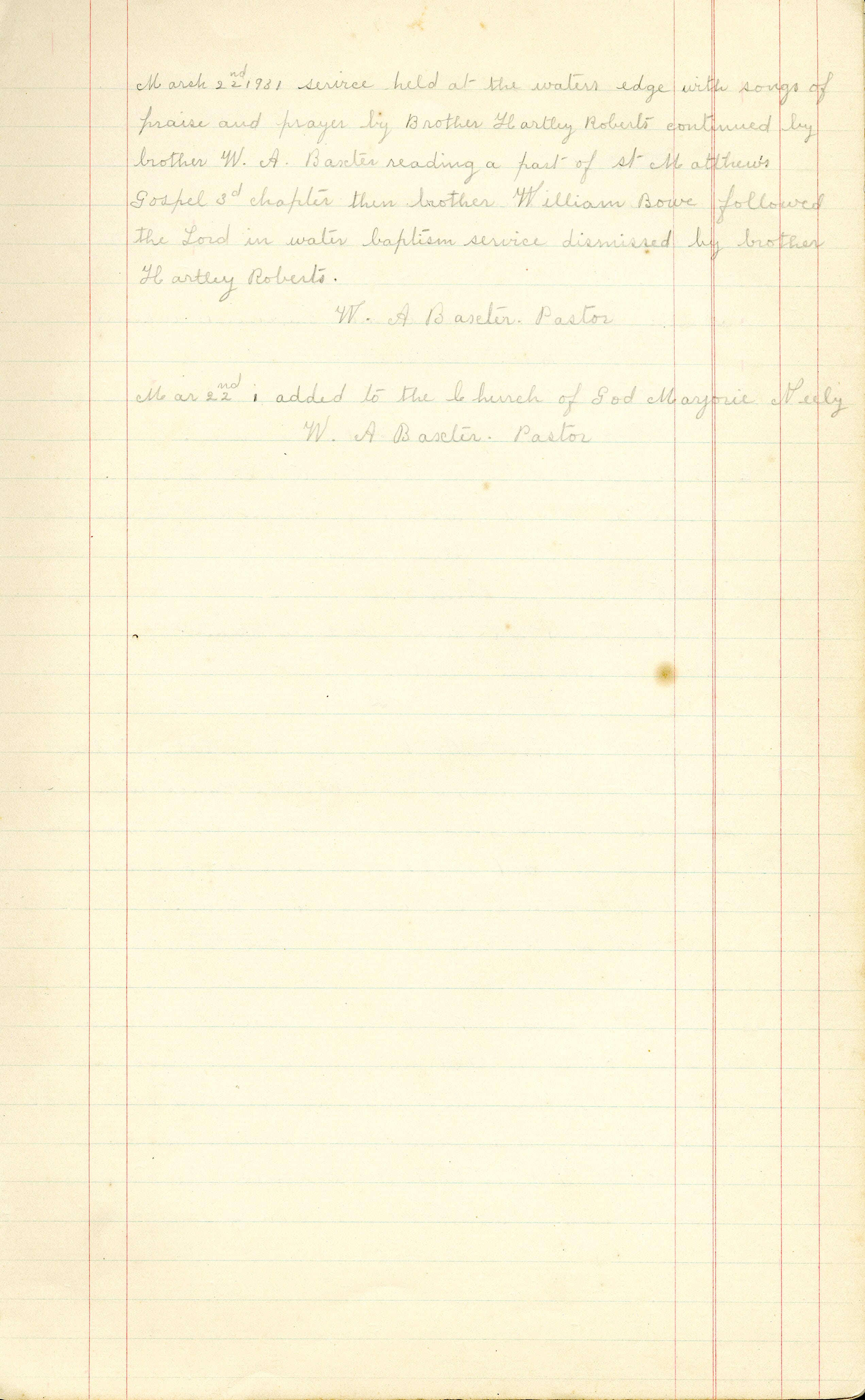 Green Turtle Cay, Bahamas—Record Book - Dixon Pentecostal Research Center